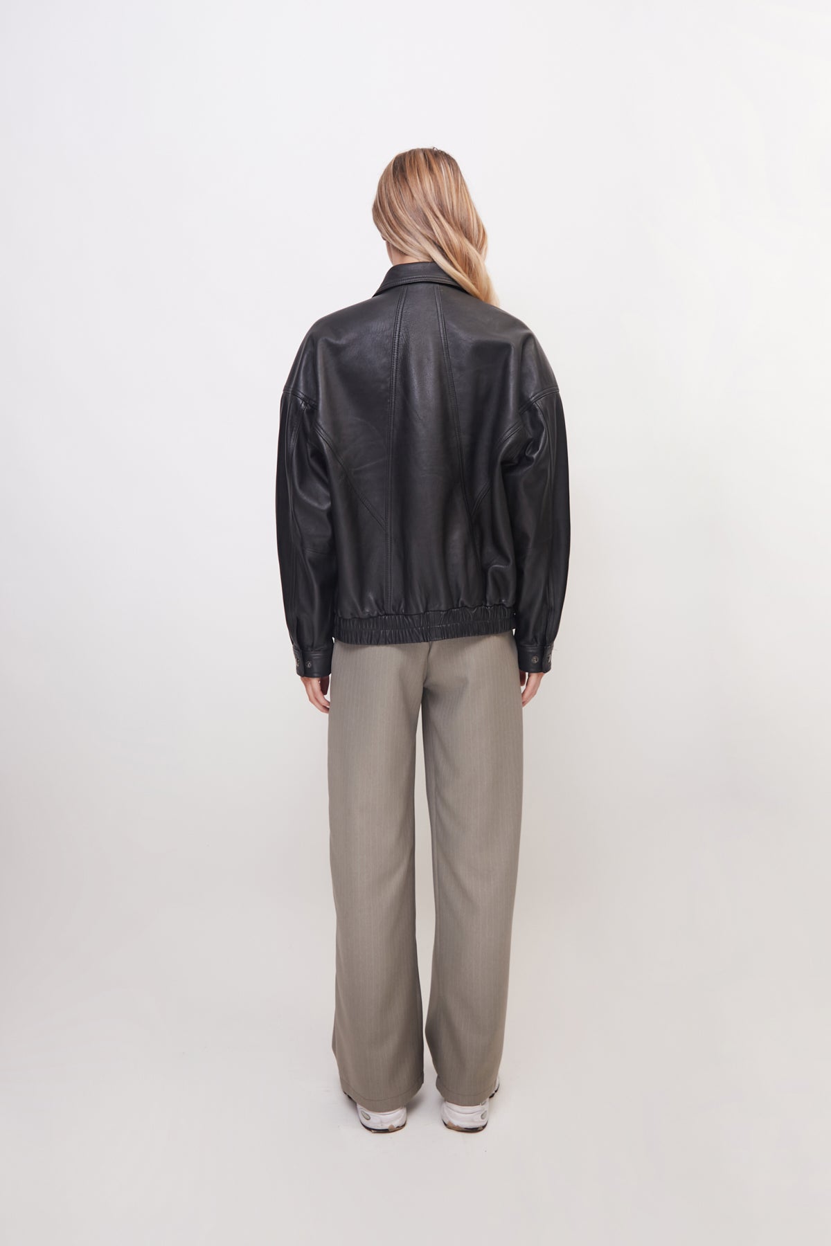 Oversized Leather Bomber Jacket – MEXICOUTURE